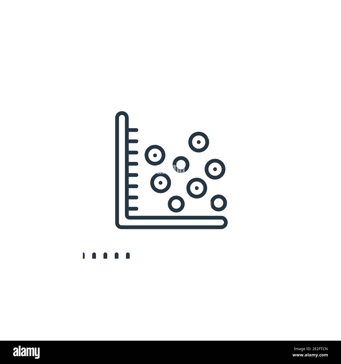 Scatter chart outline vector icon. Thin line black scatter chart icon, flat vector simple ...