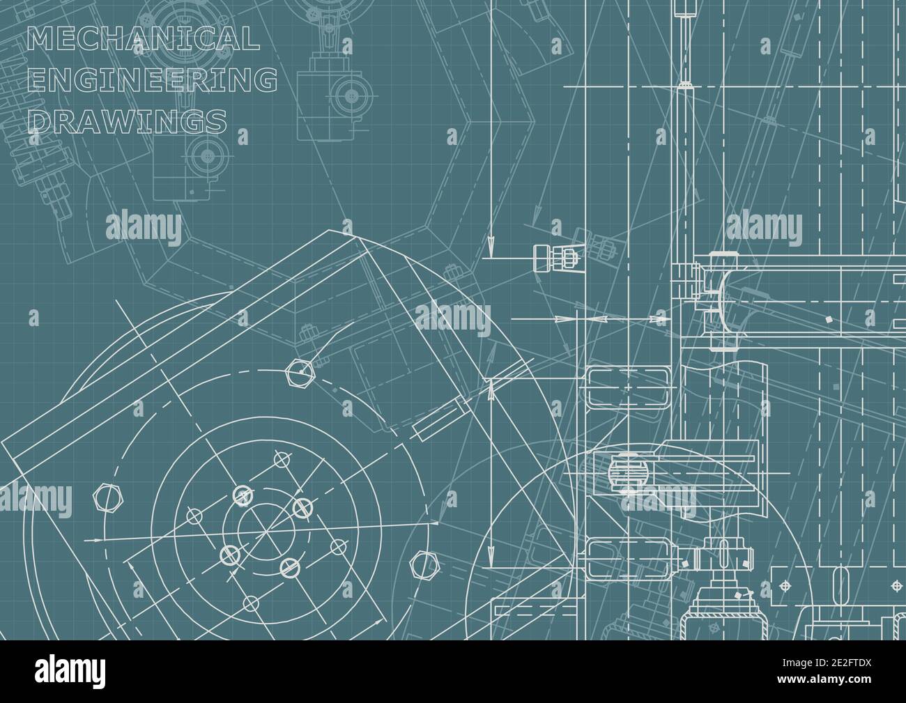 Vector engineering illustration. Instrument-making drawings. Mechanical ...
