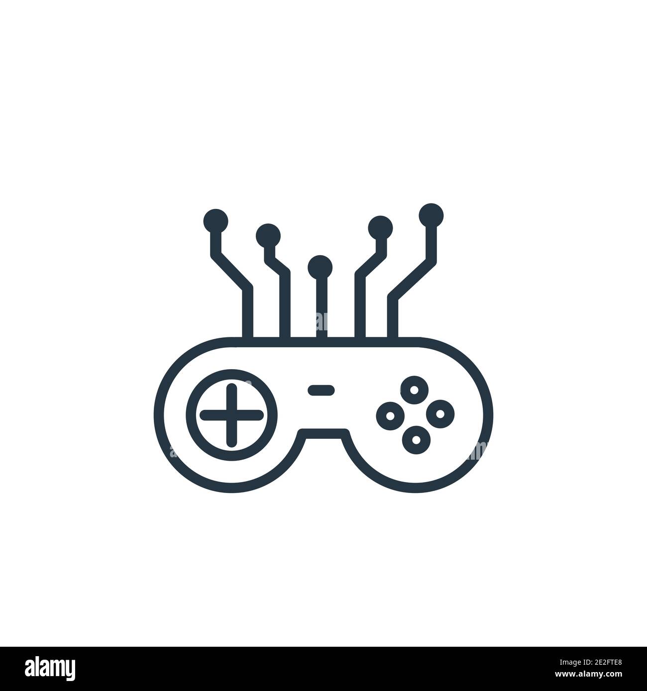 Game control outline vector icon. Thin line black game control icon ...