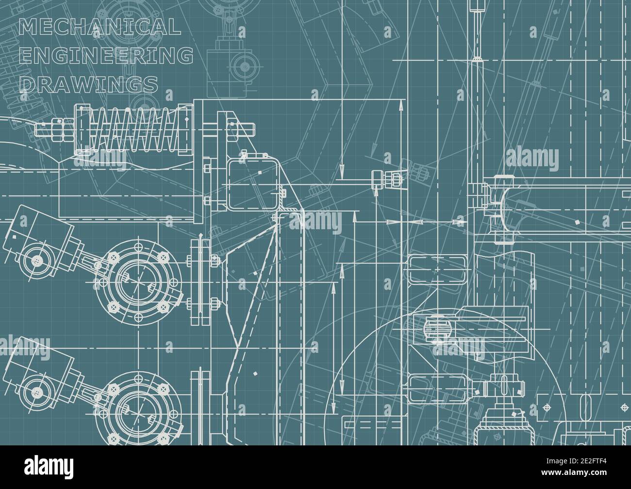 Vector engineering illustration. Mechanical engineering drawing ...