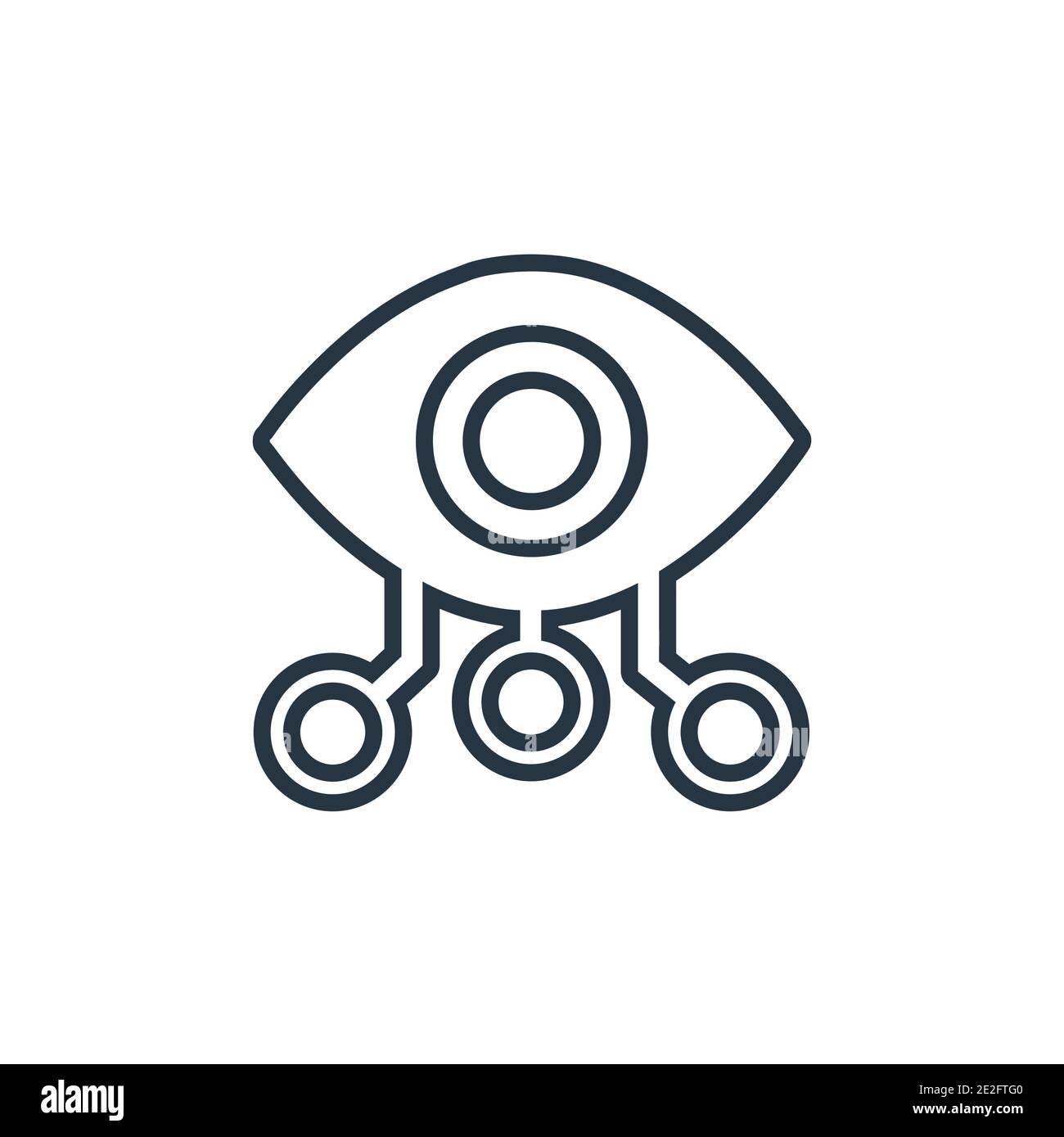 Bionic eye outline vector icon. Thin line black bionic eye icon, flat ... Bionic eye outline vector icon. Thin line black bionic eye icon, flat ...