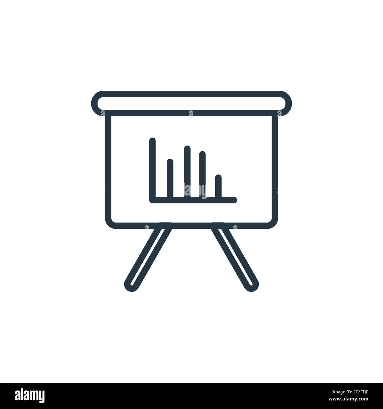 Statistics presentation outline vector icon. Thin line black statistics ...