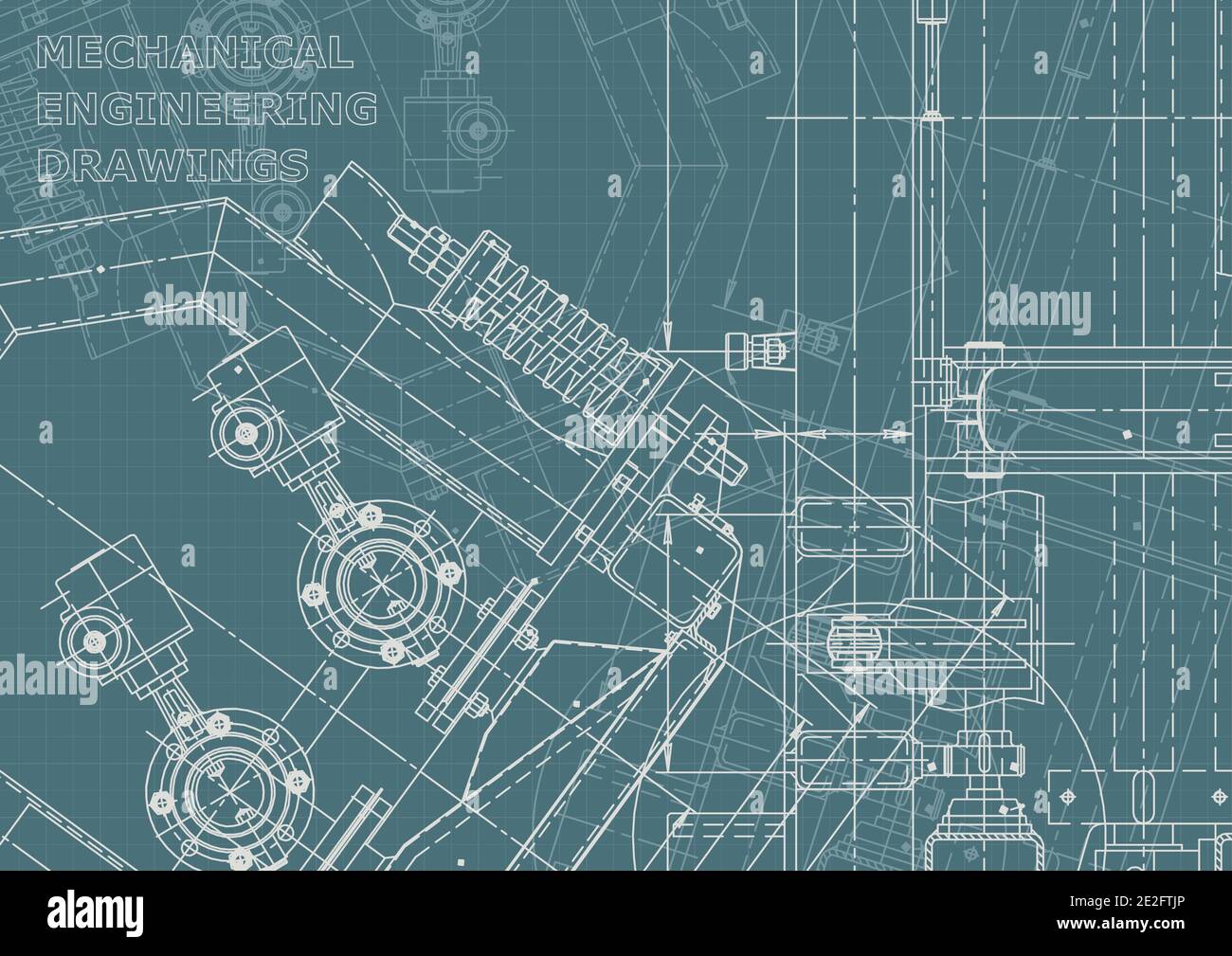 Vector engineering illustration. Mechanical engineering drawing ...