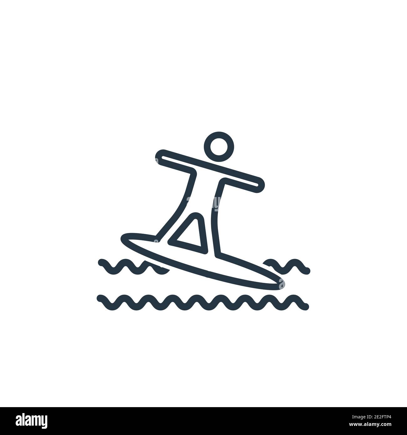 Surf outline vector icon. Thin line black surf icon, flat vector simple ...