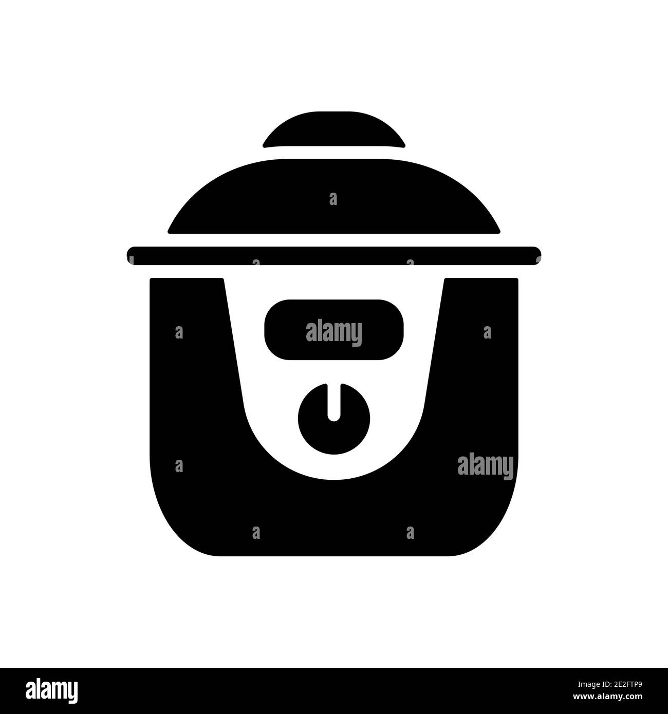 Slow cooking crock pot vector glyph icon. Electric kitchen appliance ...