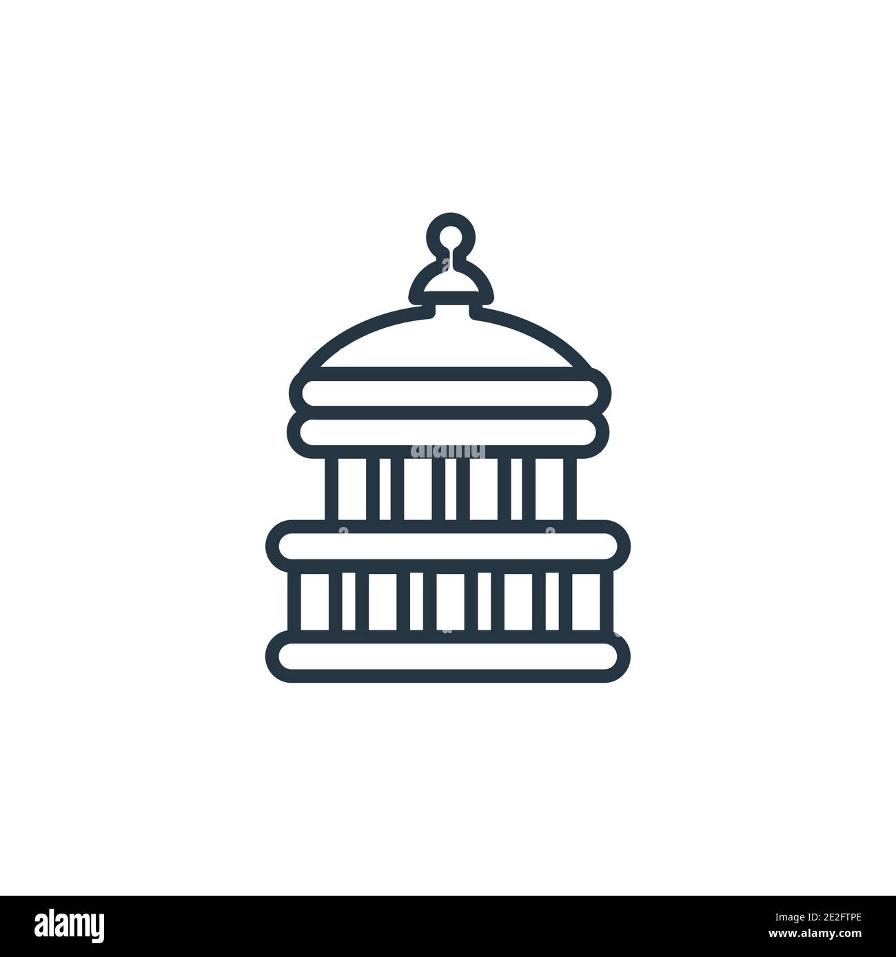 Capitol building outline vector icon. Thin line black capitol building ...