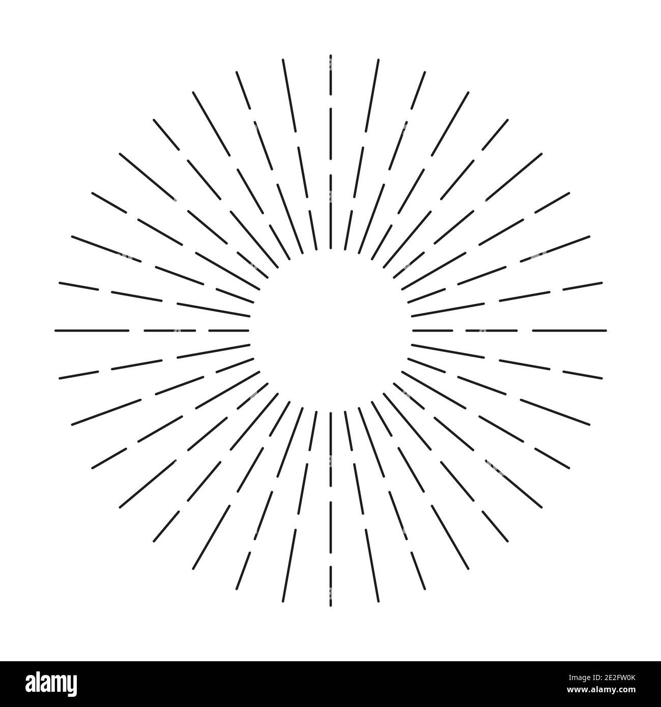 Sunburst line icon isolated on white background, summer web banner ...