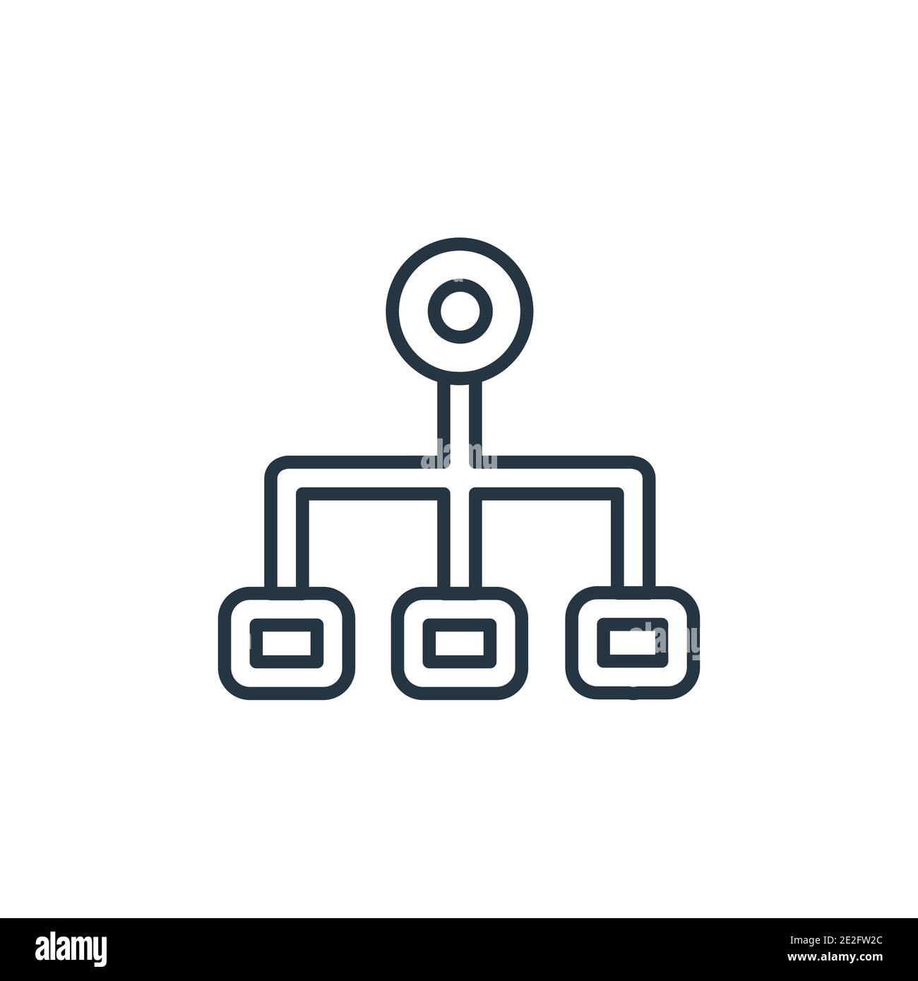 Hierarchy structure outline vector icon. Thin line black hierarchy ...
