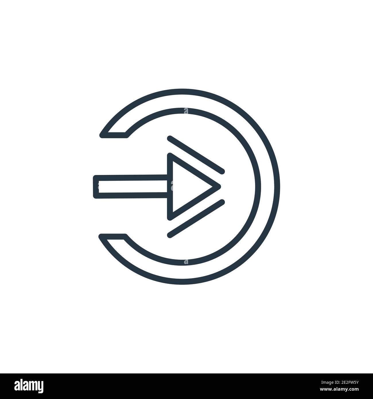 Right direction outline vector icon. Thin line black right direction ...