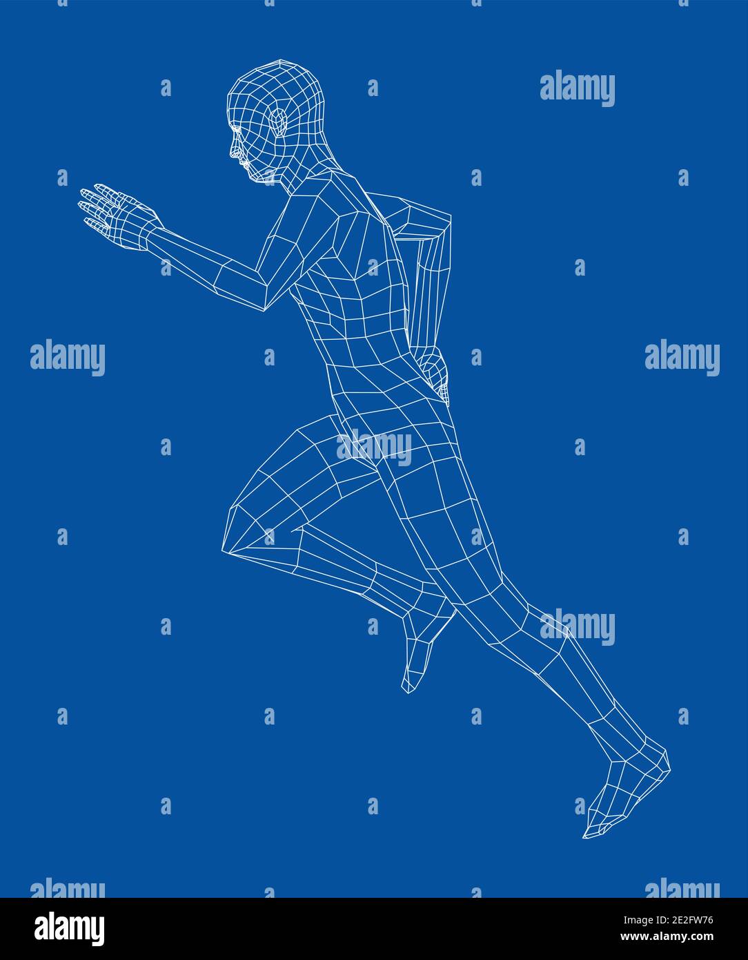 Wireframe running man. Vector Stock Vector Image & Art - Alamy