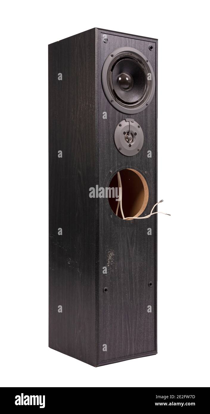 Broken audio speaker, done playing music, isolated Stock Photo - Alamy