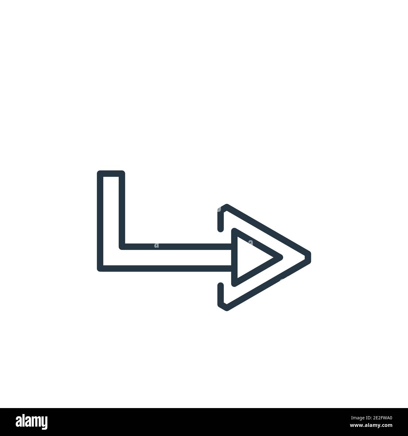 Right curve outline vector icon. Thin line black right curve icon, flat vector simple element ...