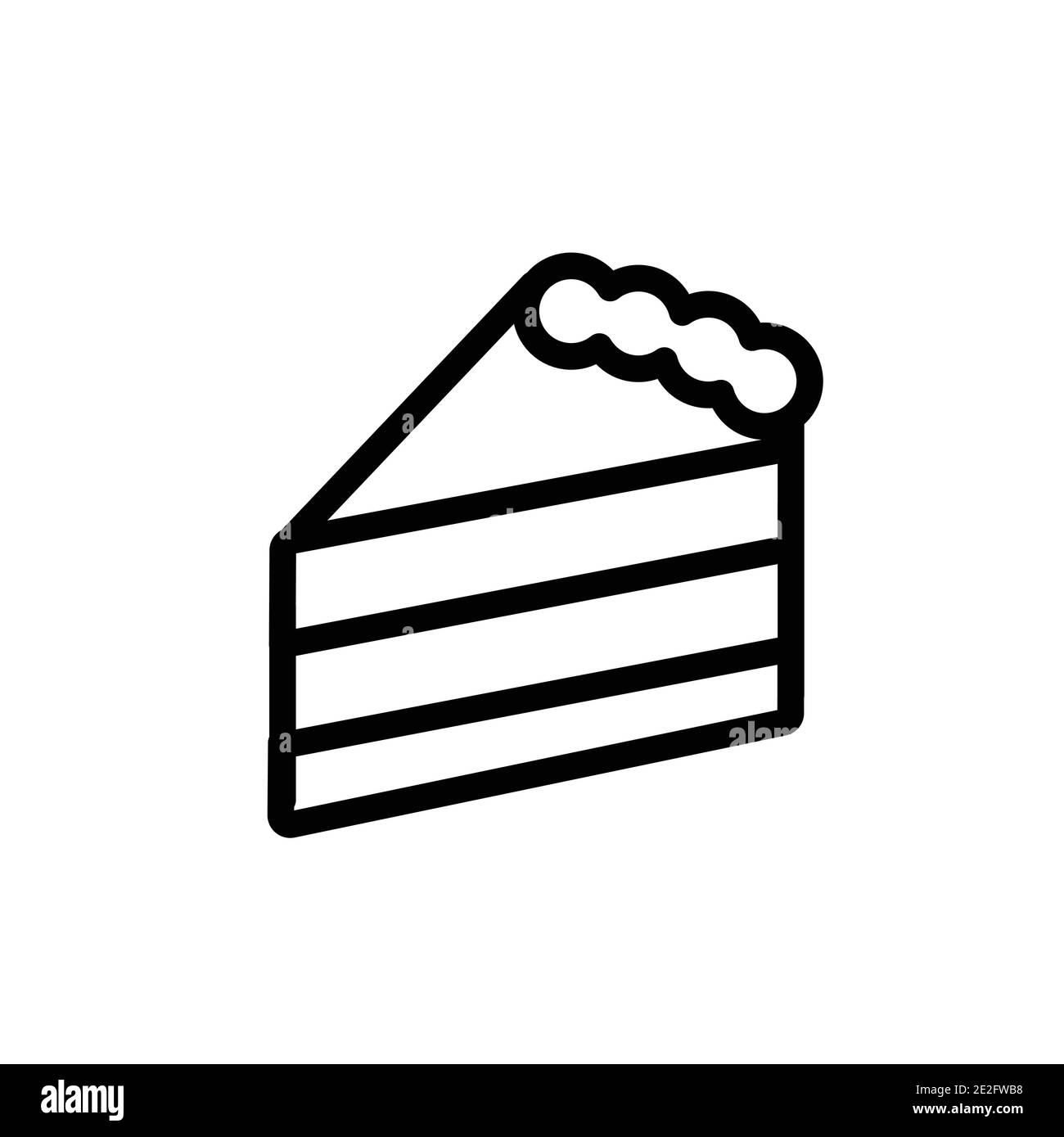 Cake Slice Outline Vector Icon Thin Line Black Cake Slice Icon Flat