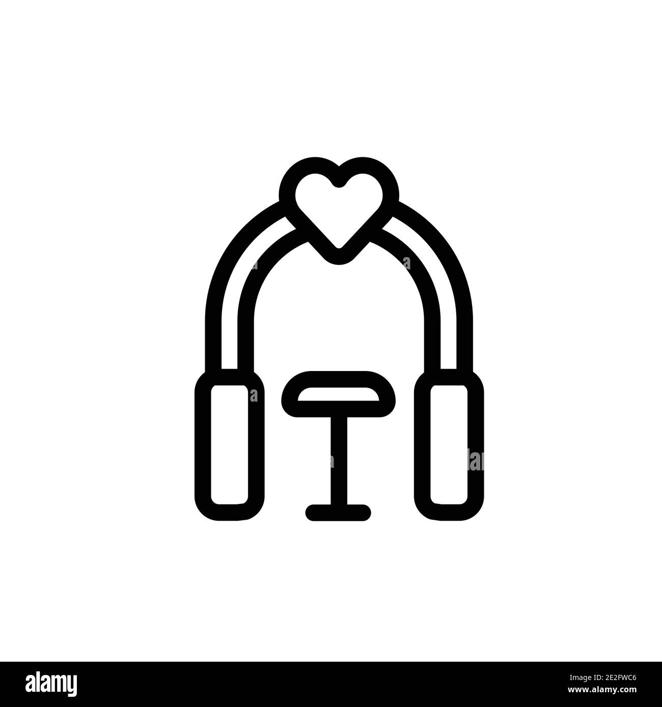 Wedding arch outline vector icon. Thin line black wedding arch icon ...