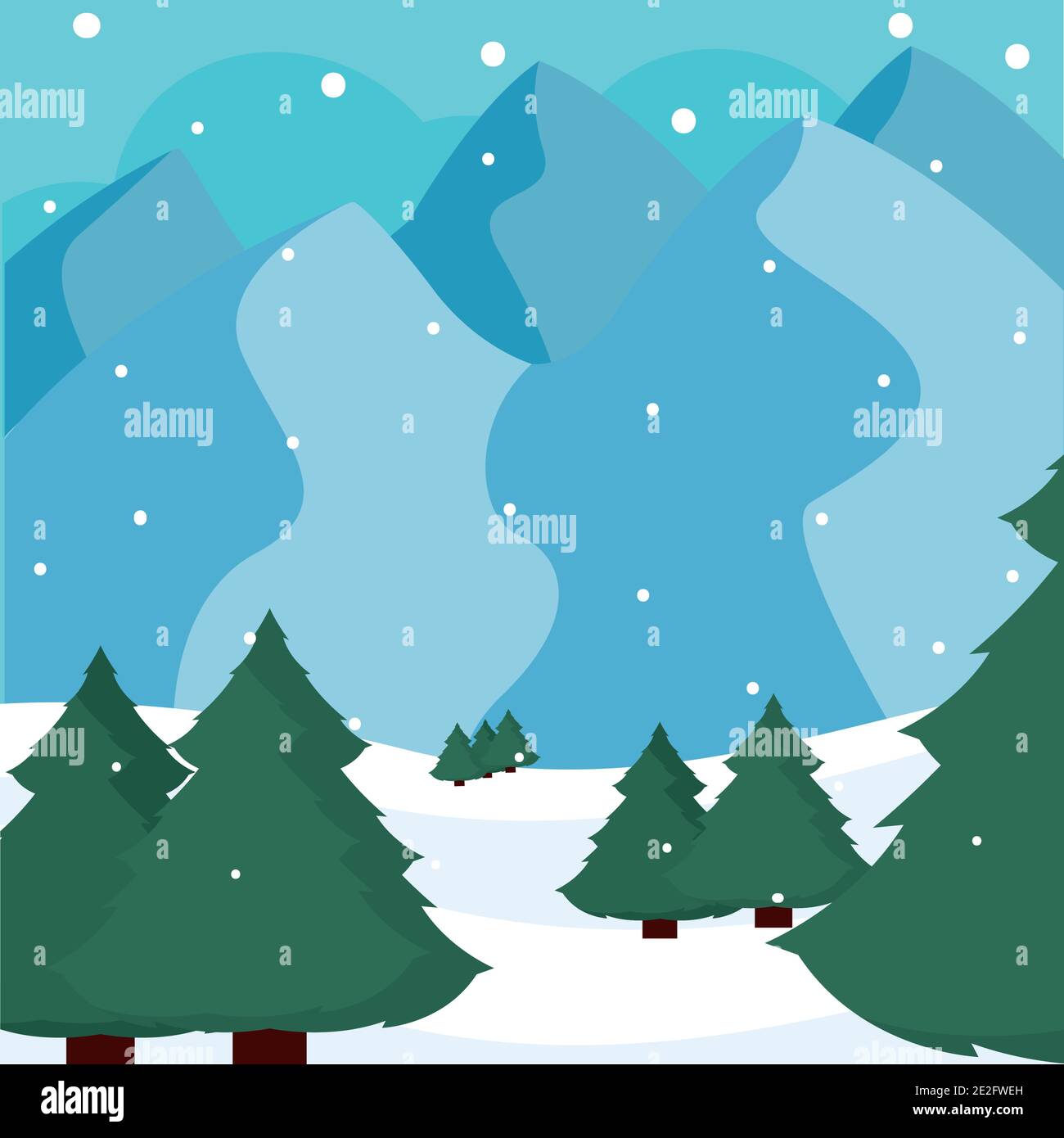 Winter landscape background. Natural scenery - Vector illustration ...