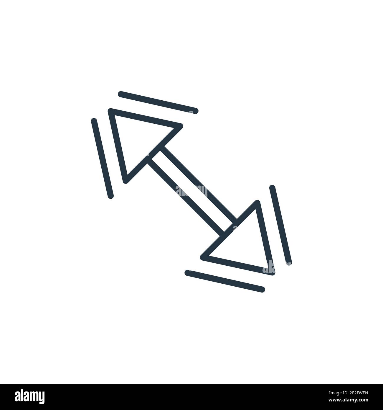 Diagonal arrows outline vector icon. Thin line black diagonal arrows ...