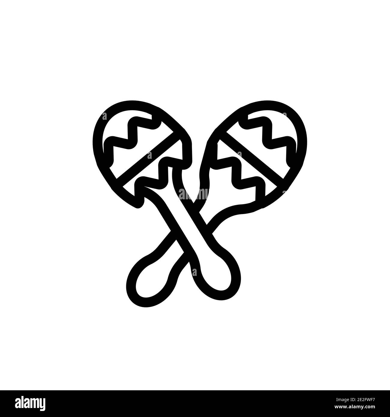 Maracas outline vector icon. Thin line black maracas icon, flat vector ...