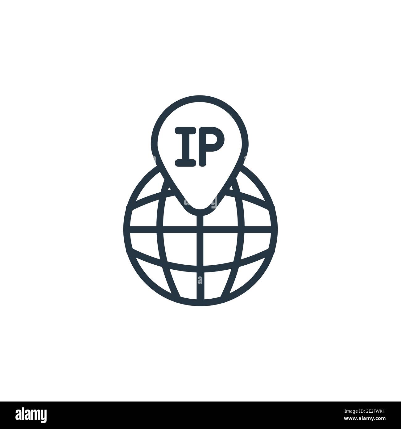 Ip outline vector icon. Thin line black ip icon, flat vector simple ...