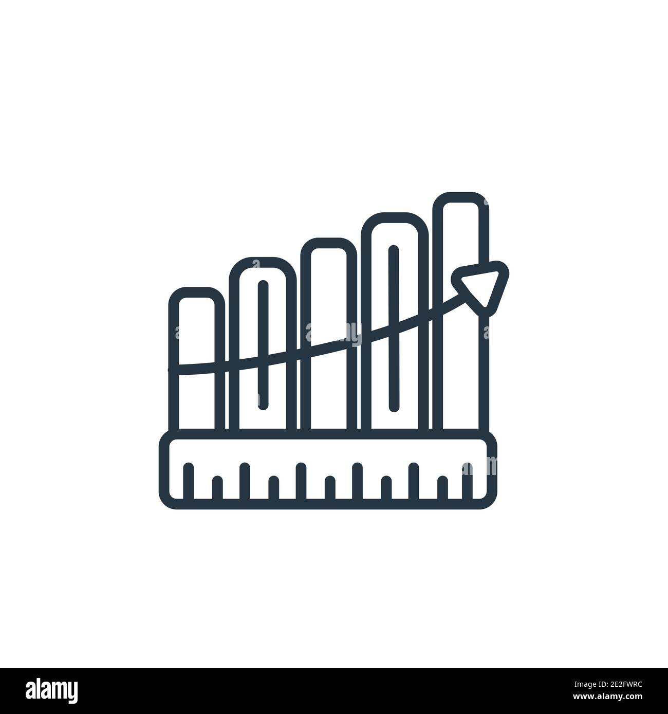 Measuring success outline vector icon. Thin line black measuring ...