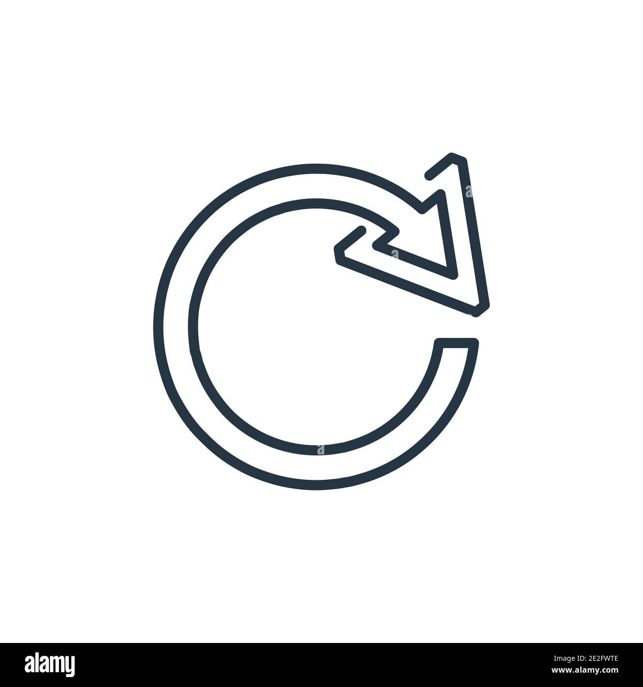 Refresh outline vector icon. Thin line black refresh icon, flat vector ...