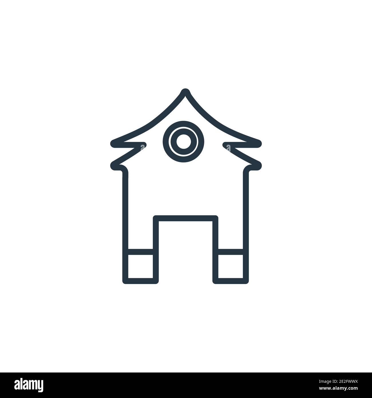 Pagoda outline vector icon. Thin line black pagoda icon, flat vector ...