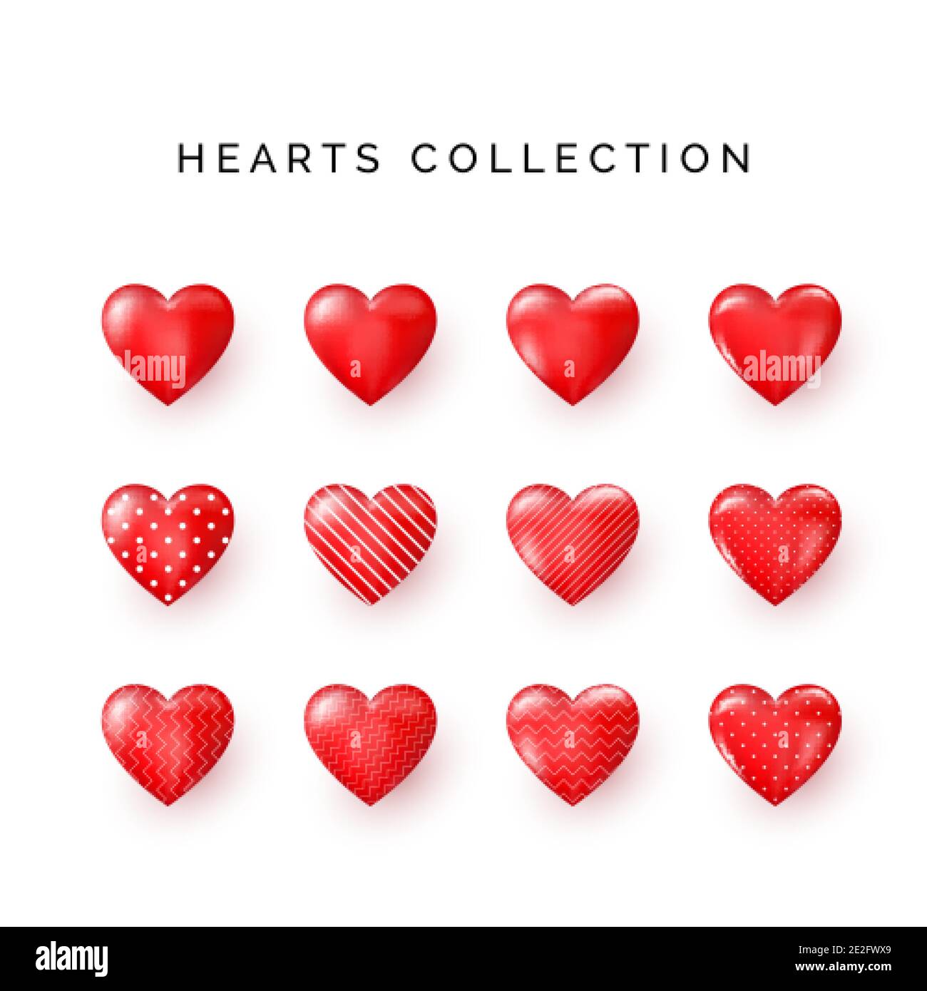 Red heart vector collection hi-res stock photography and images - Alamy