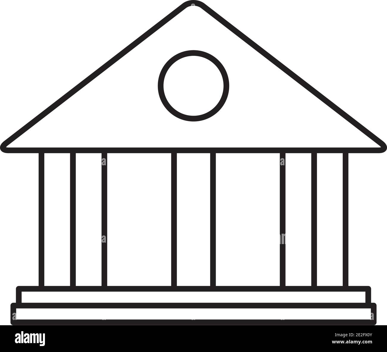 courthouse building icon over white background, line style, vector ...