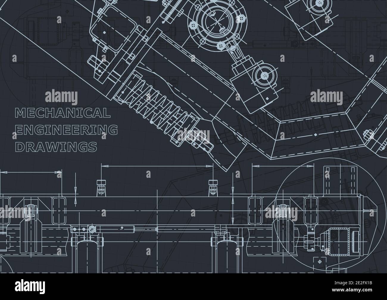 Corporate Identity, backgrounds. Mechanical engineering drawing ...