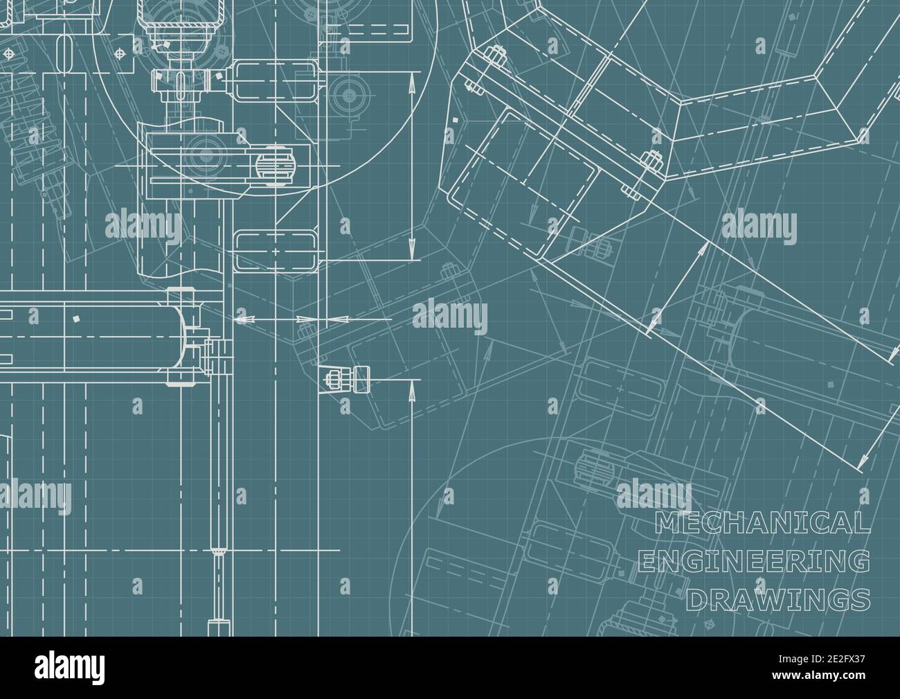 Vector engineering illustration. Mechanical engineering drawing ...