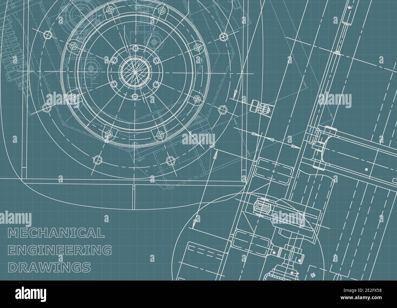 Cover, flyer. Vector engineering illustration. Blueprint, banner ...