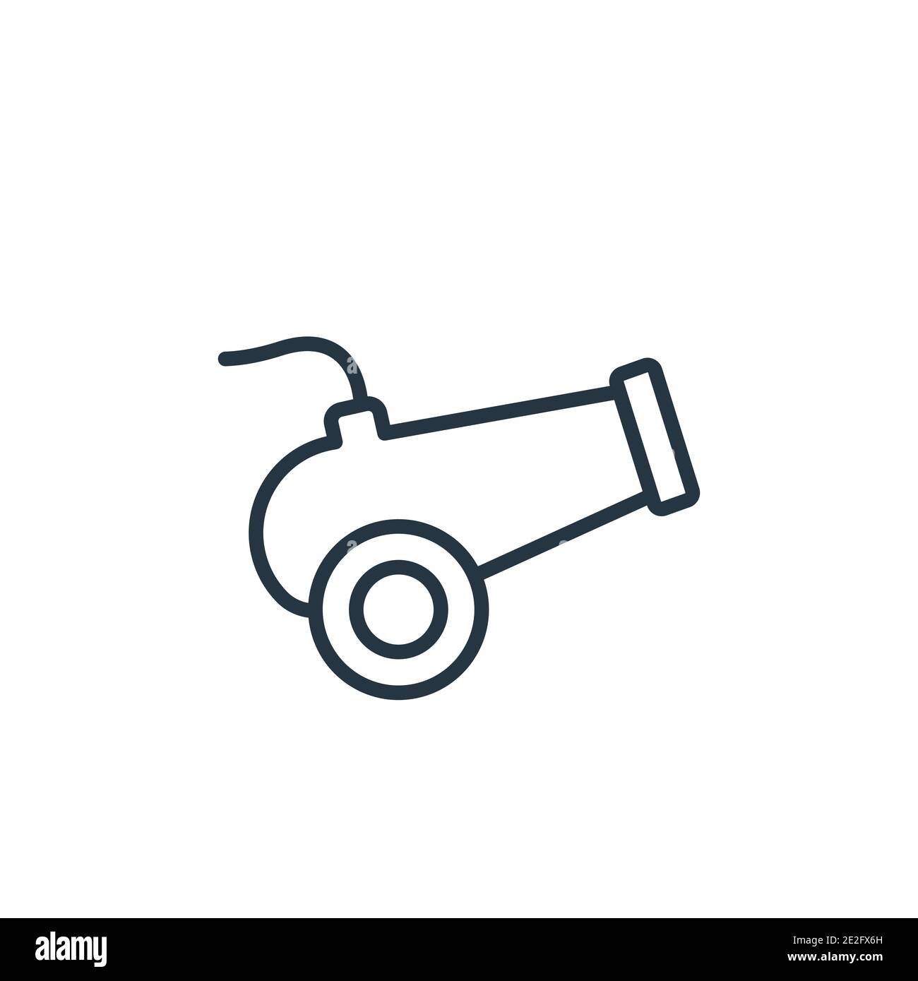 Cannon outline vector icon. Thin line black cannon icon, flat vector ...