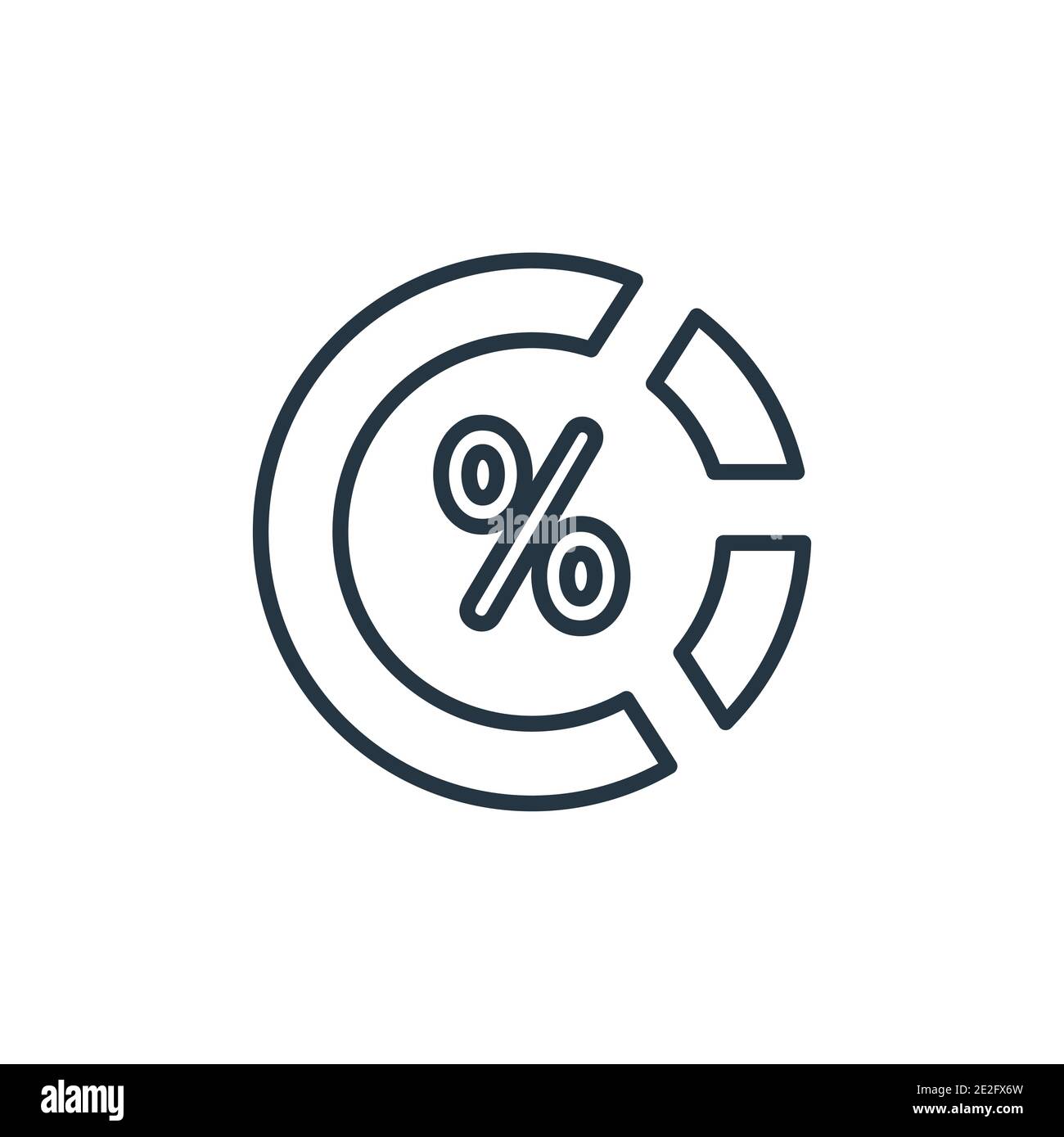 Circular pie chart outline vector icon. Thin line black circular pie chart icon, flat vector ...