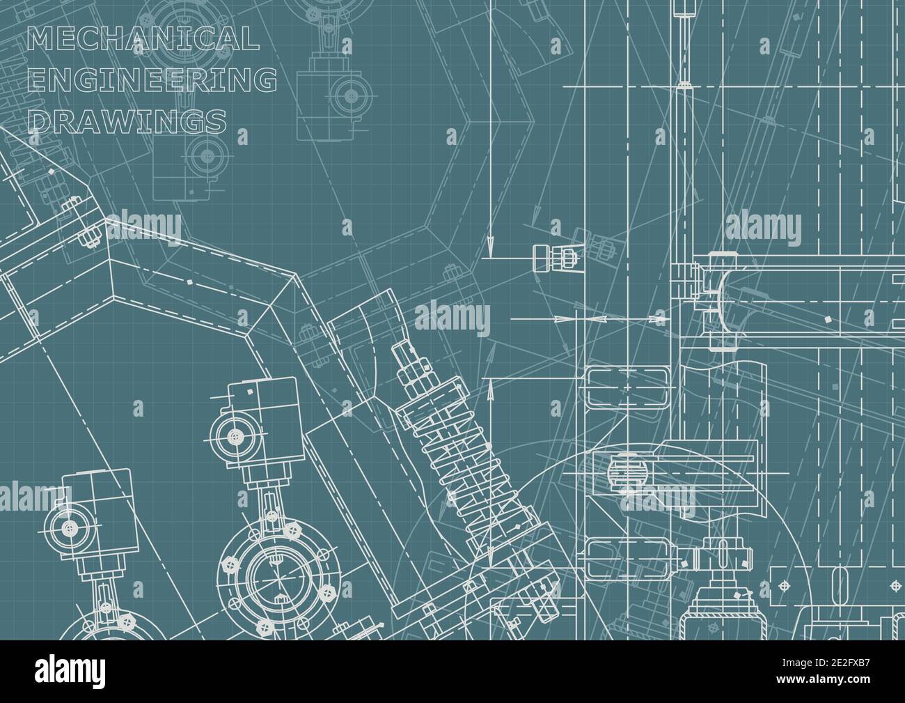 Vector engineering illustration. Mechanical engineering drawing ...
