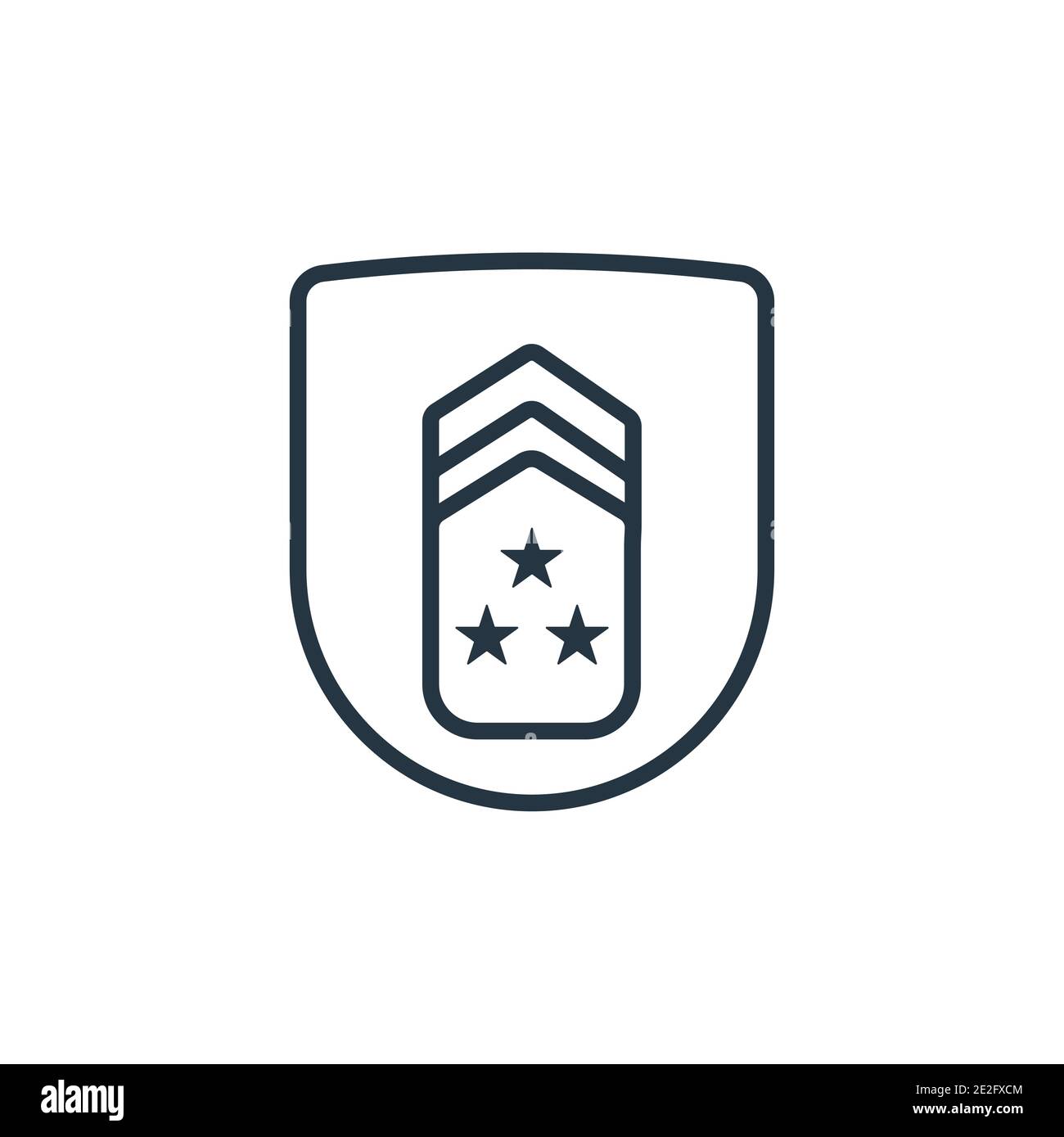 Lieutenant outline vector icon. Thin line black lieutenant icon, flat ...
