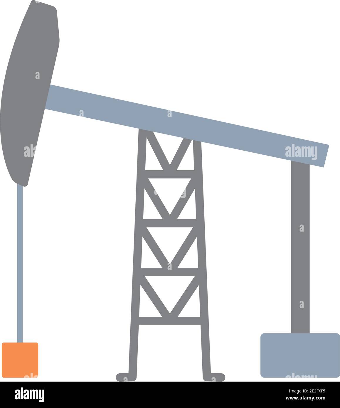 drilling rig icon over white background, flat style, vector ...
