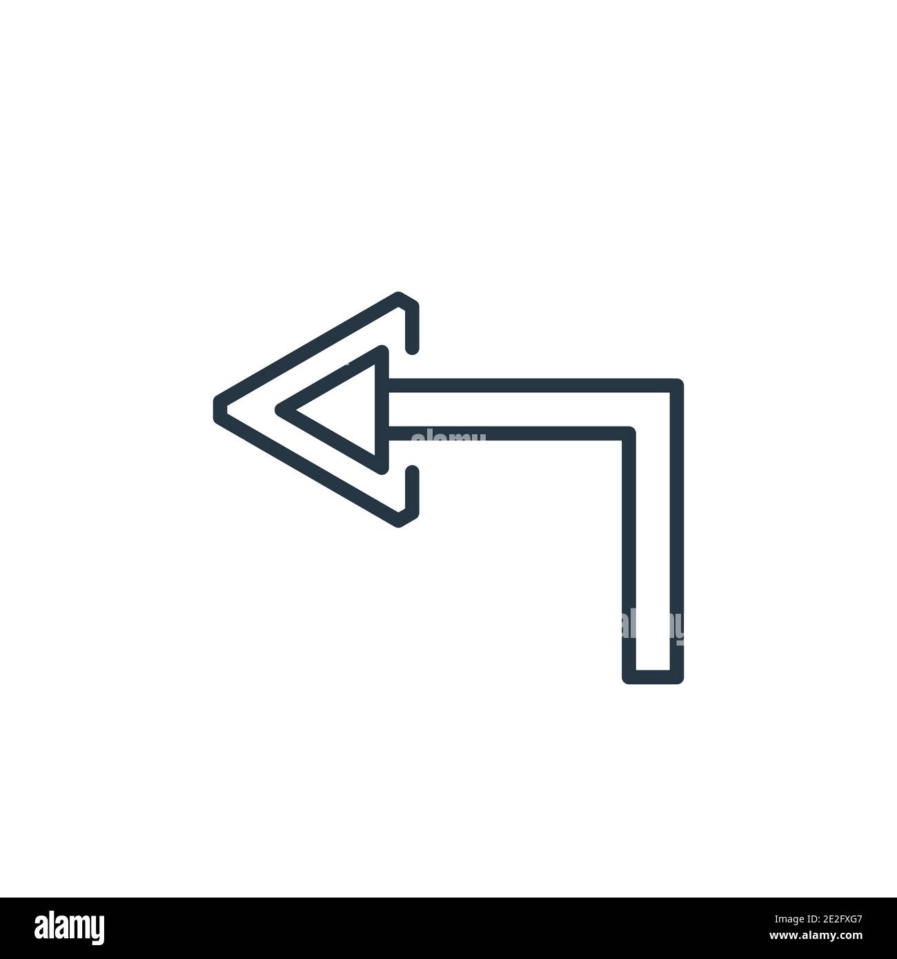 Turn left outline vector icon. Thin line black turn left icon, flat ...