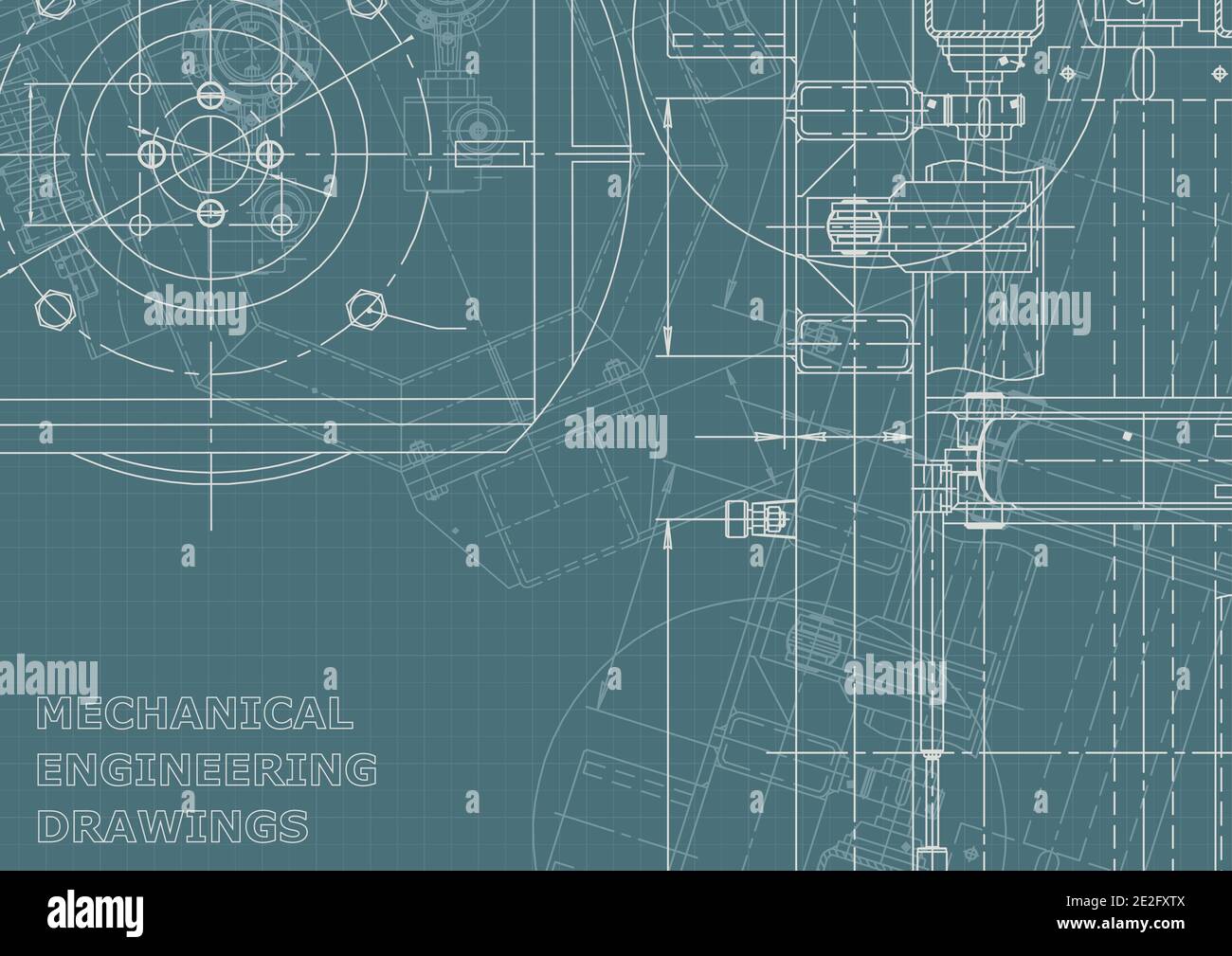 Vector engineering illustration. Instrument-making drawings. Mechanical ...
