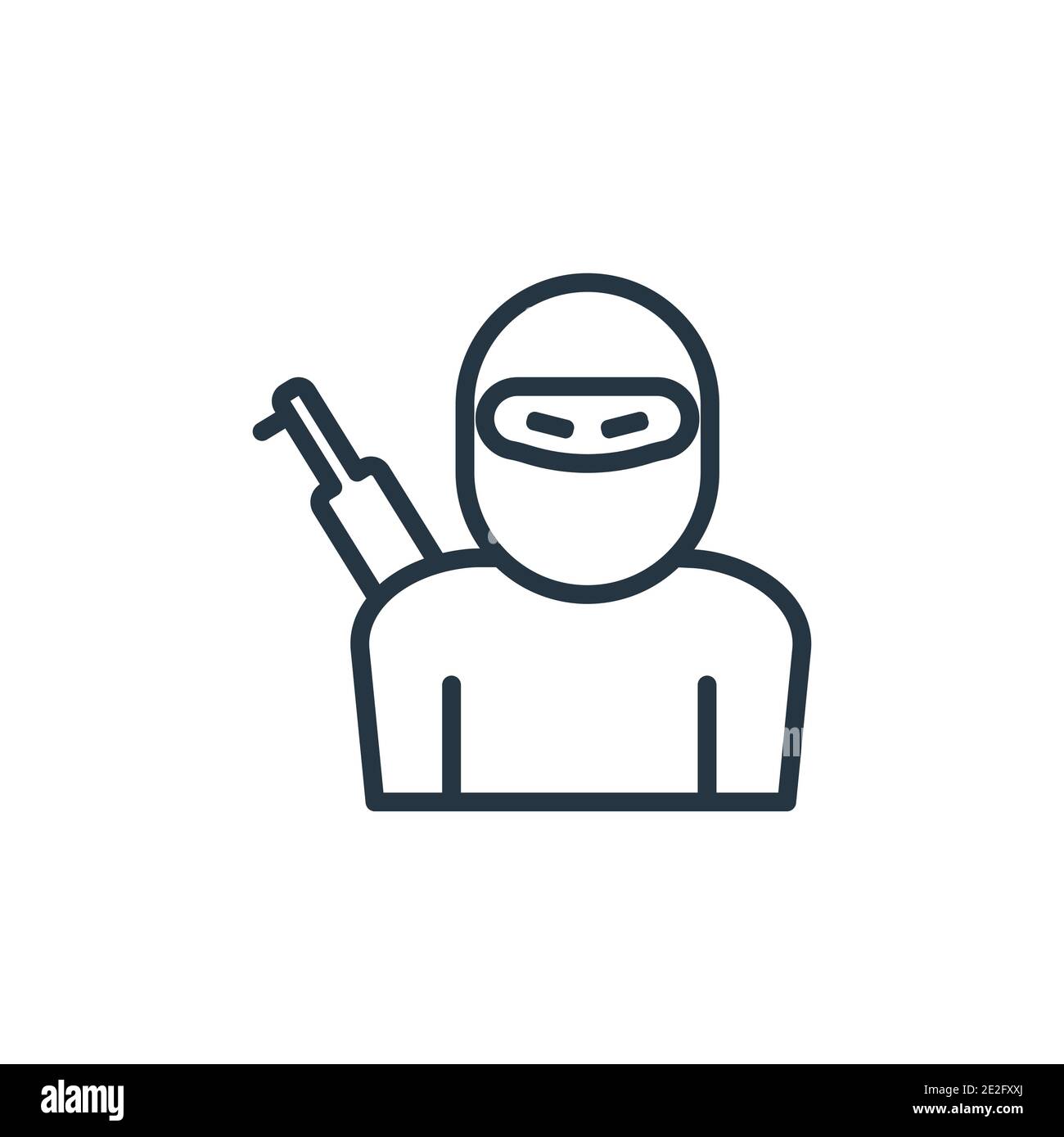 Terrorist outline vector icon. Thin line black terrorist icon, flat ... Terrorist outline vector icon. Thin line black terrorist icon, flat ...