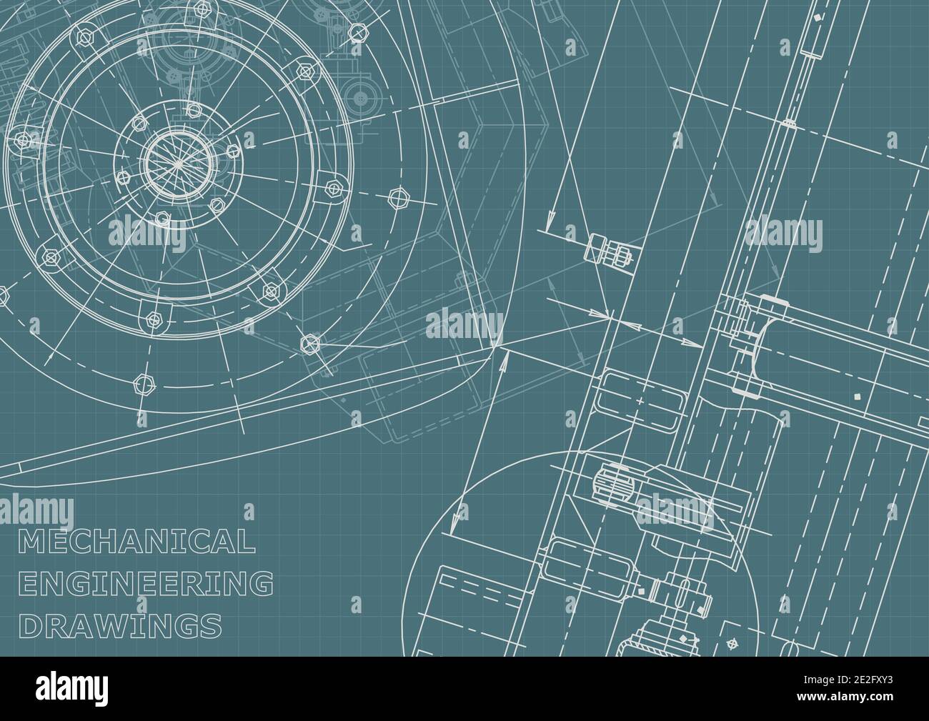 Cover, flyer. Corporate Identity engineering illustration. Blueprint ...
