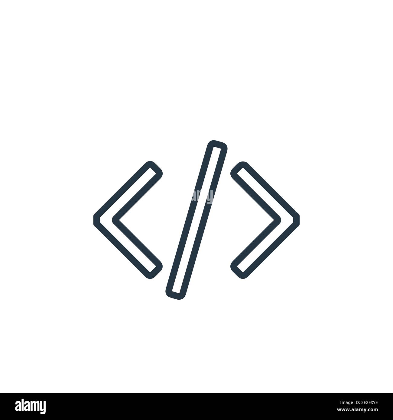 Code outline vector icon. Thin line black code icon, flat vector simple ...