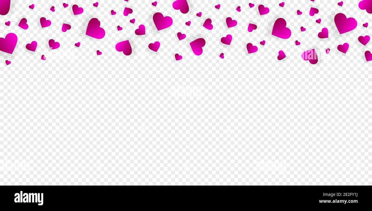 Love border with falling pink hearts, vector frame Stock Vector Image ...