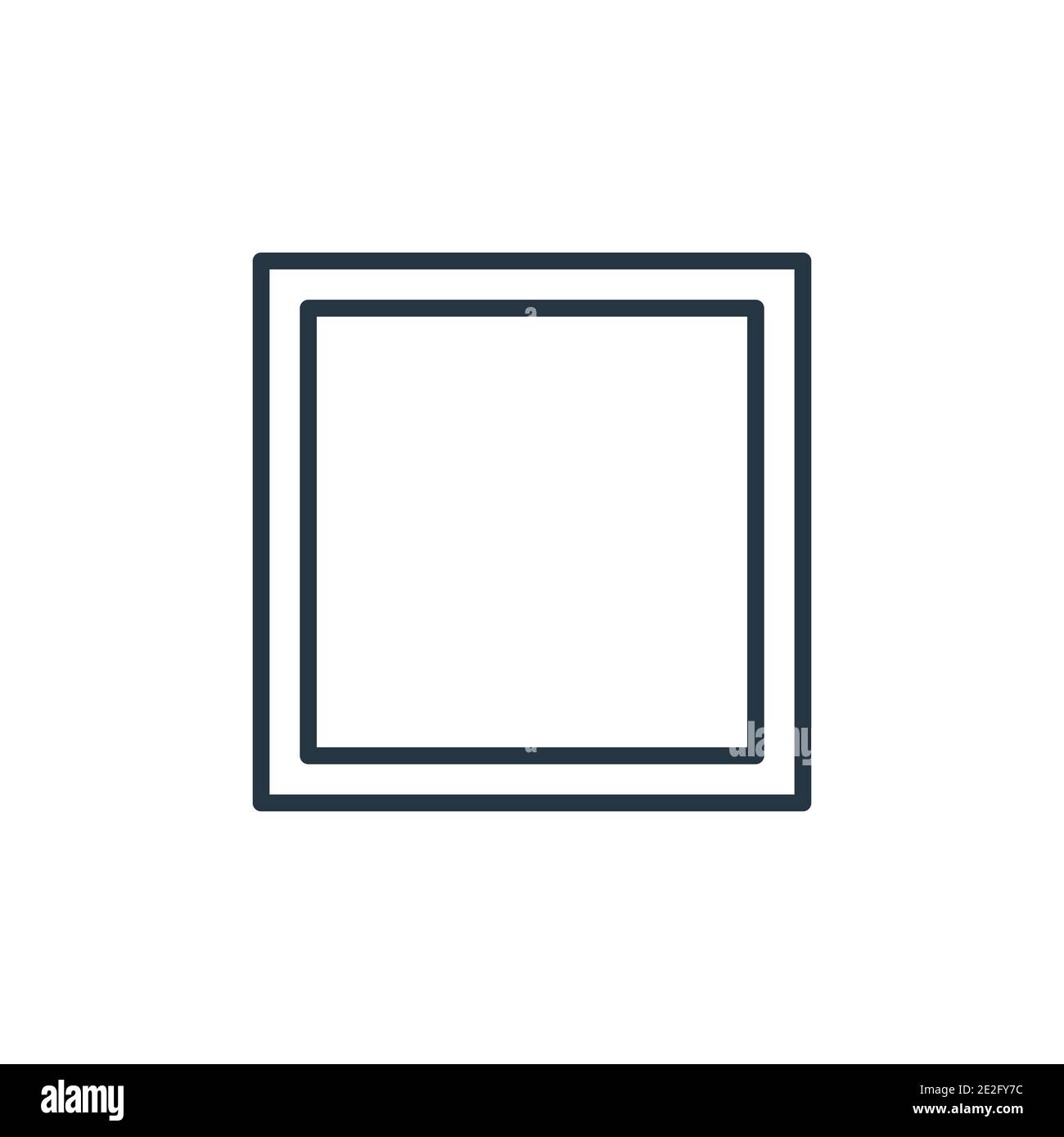 Square outline vector icon. Thin line black square icon, flat vector ...