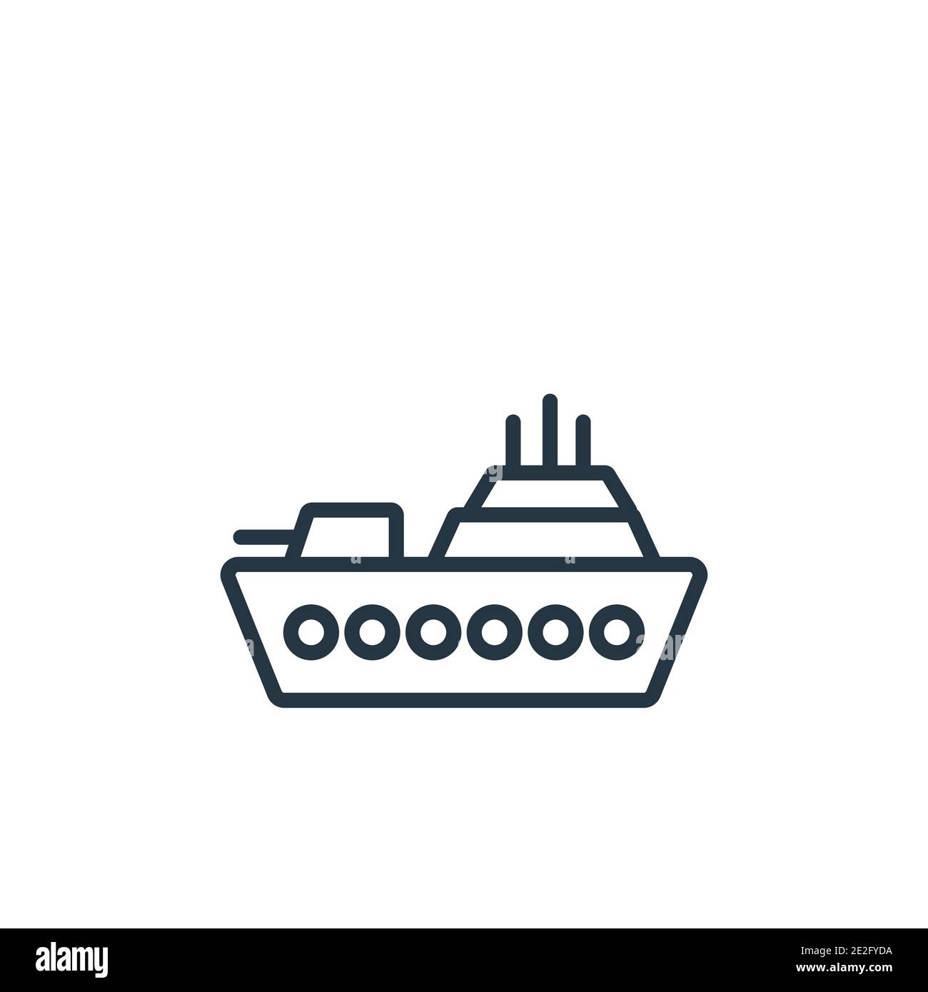 Naval outline vector icon. Thin line black naval icon, flat vector ...