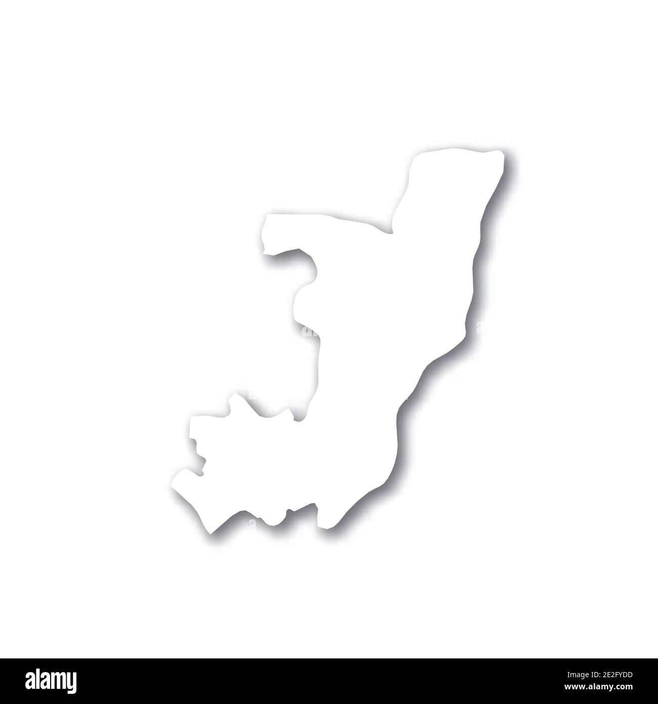 Republic of the Congo, former Zaire - white 3D silhouette map of ...