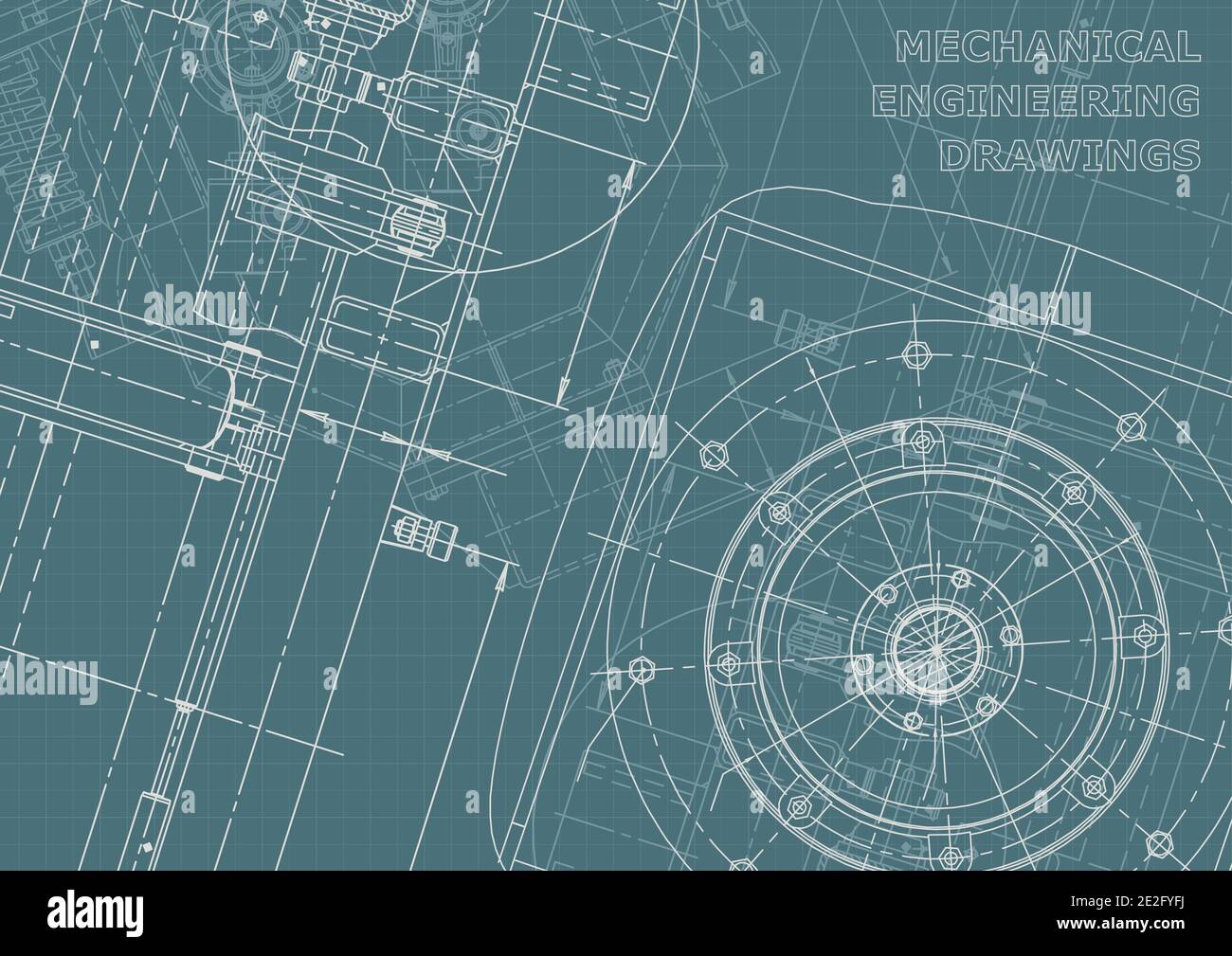 Cover, flyer. Vector engineering illustration. Blueprint, banner ...