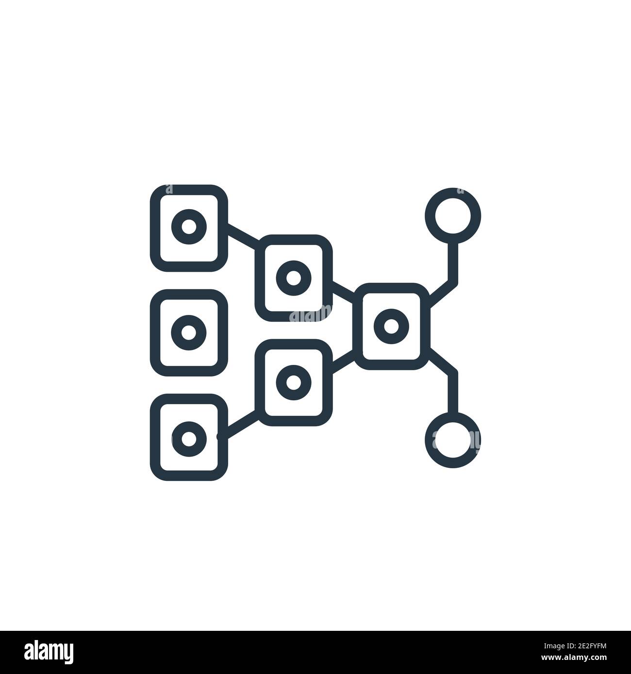 Item connections outline vector icon. Thin line black item connections ...