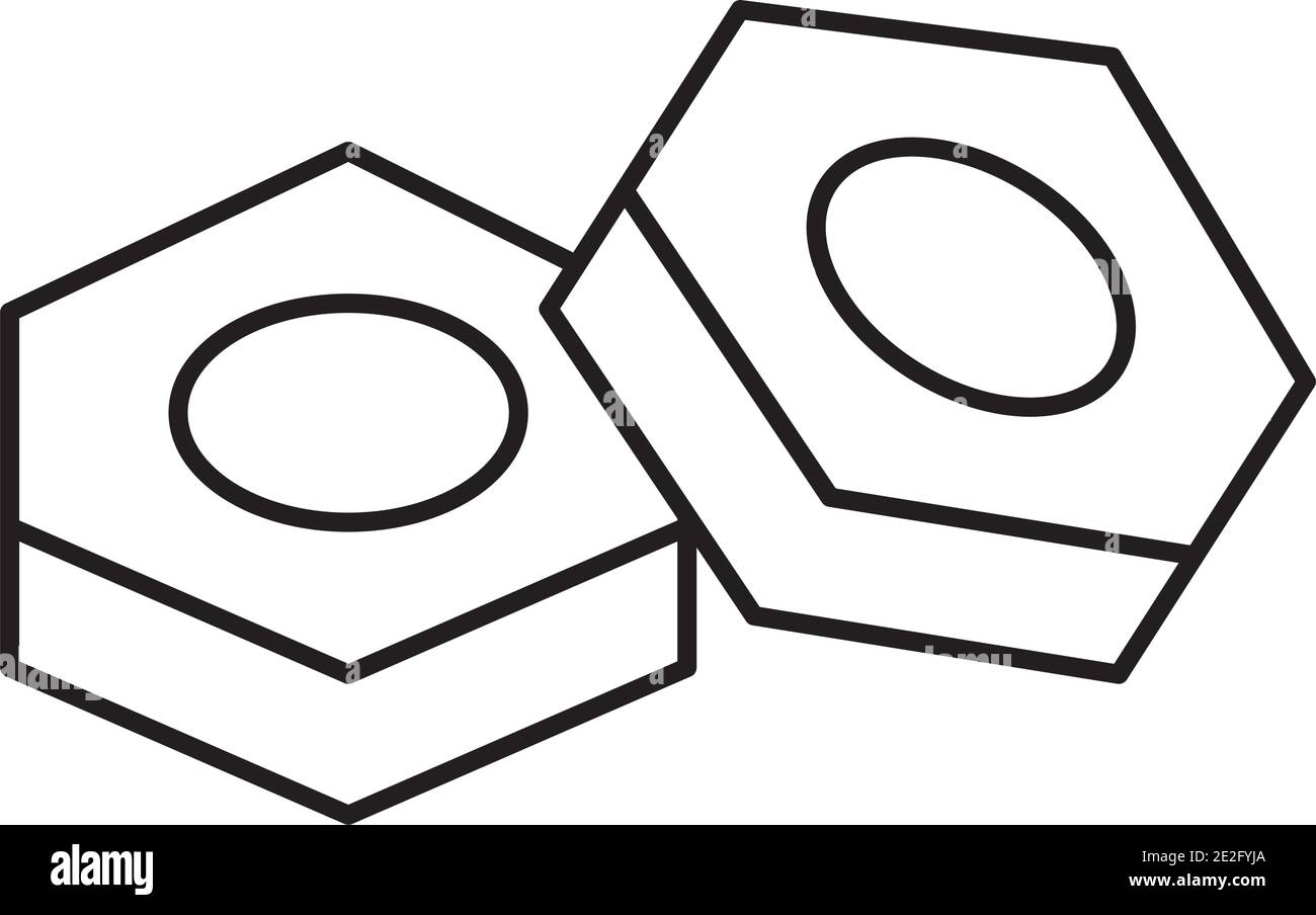 bolts tools icon over white background, line style, vector illustration ...