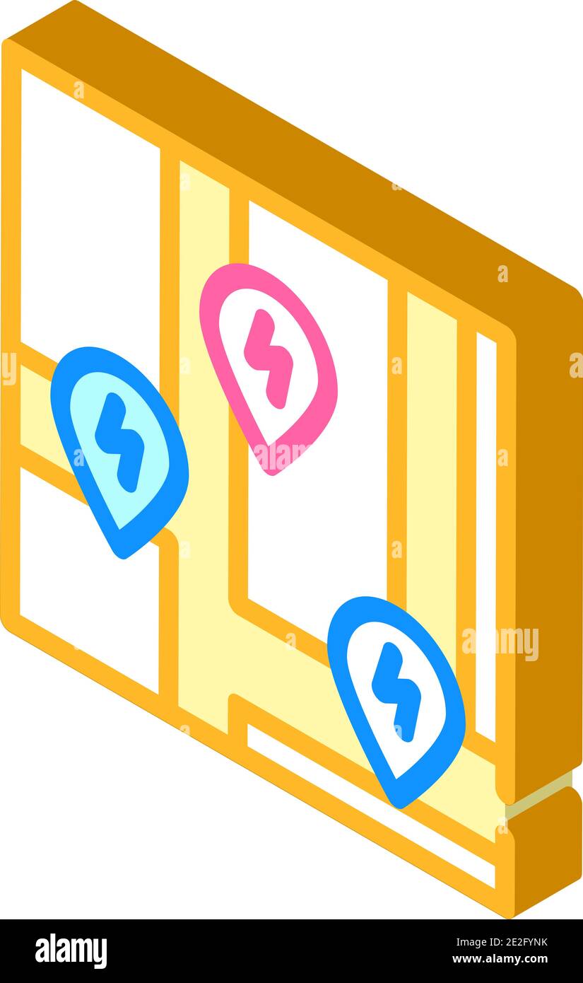 charging stations location on map isometric icon vector illustration ...