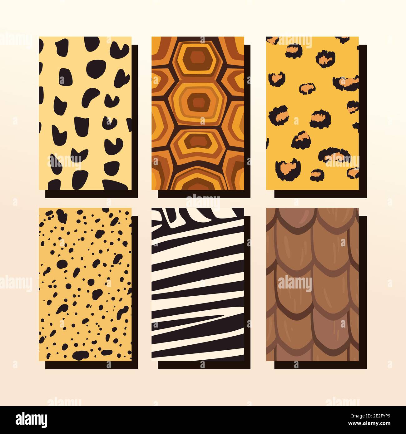 animal print background icons bundle frames design, Pattern wallpaper ...