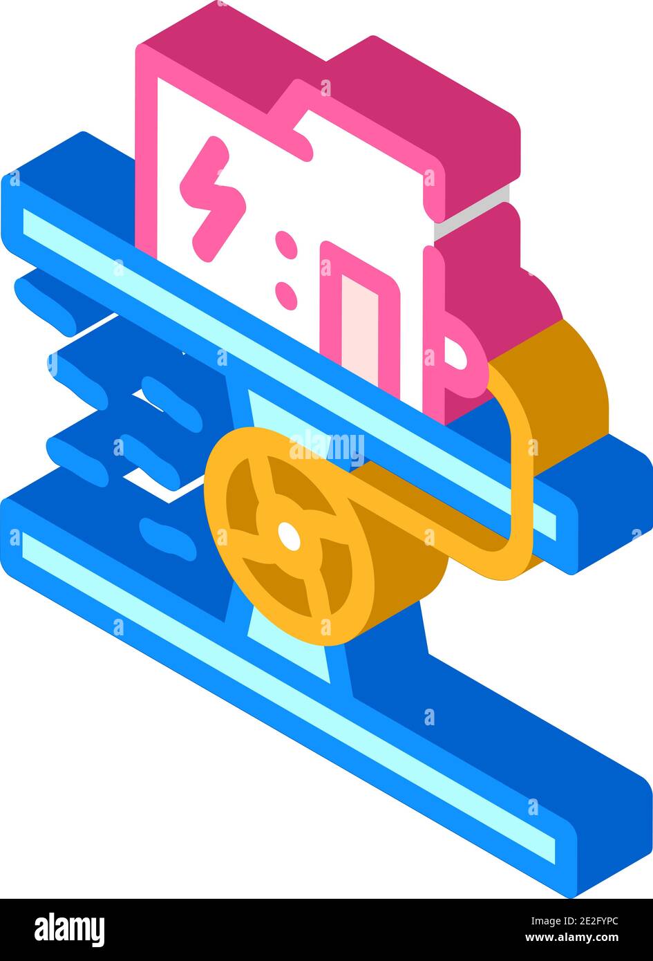 hydro generator isometric icon vector illustration color Stock Vector ...